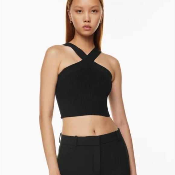Aritzia | Tops | Babaton Sculpt Knit Criss Cross Cropped Tank Small ...